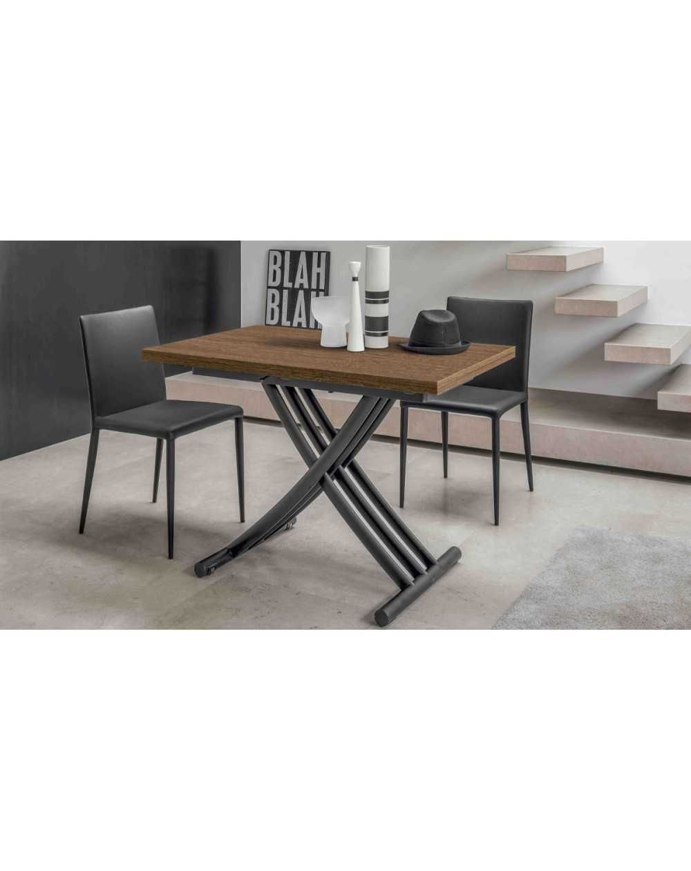 Table relevable Fenice ALT - Pieds M01 Inox ALT - Melamine N20