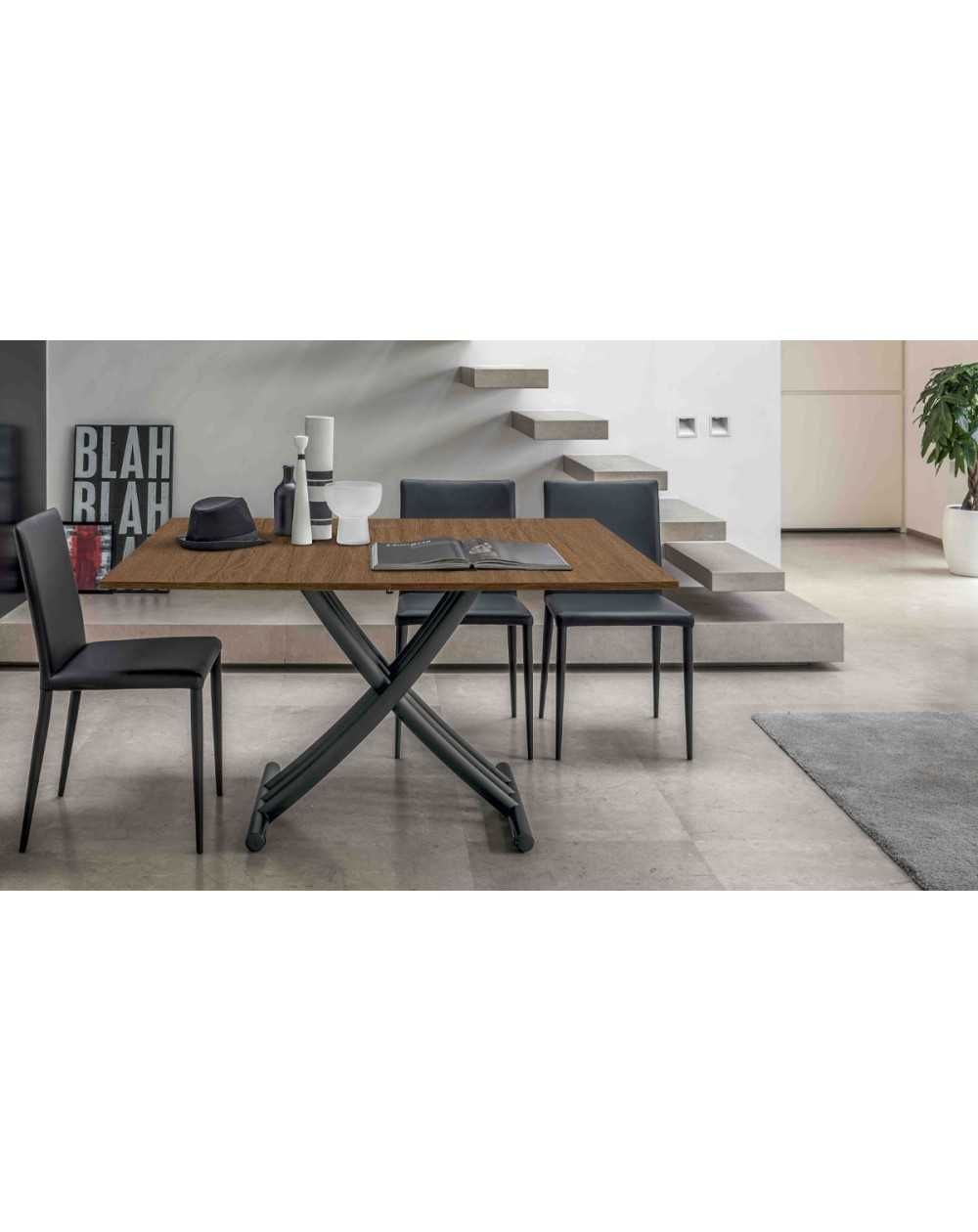 Table relevable Fenice ALT - Pieds M01 Inox ALT - Melamine N20